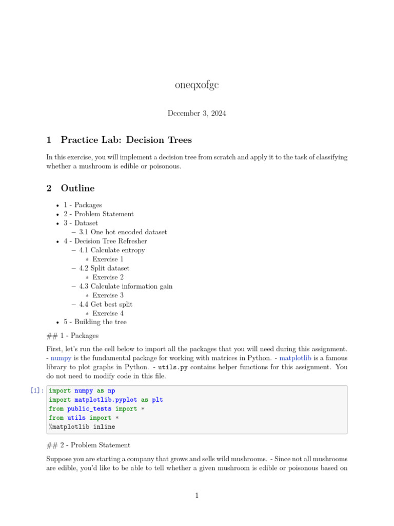 C2 W4 Decision Tree With Markdown Pdf Algorithms And Data Structures Algorithms