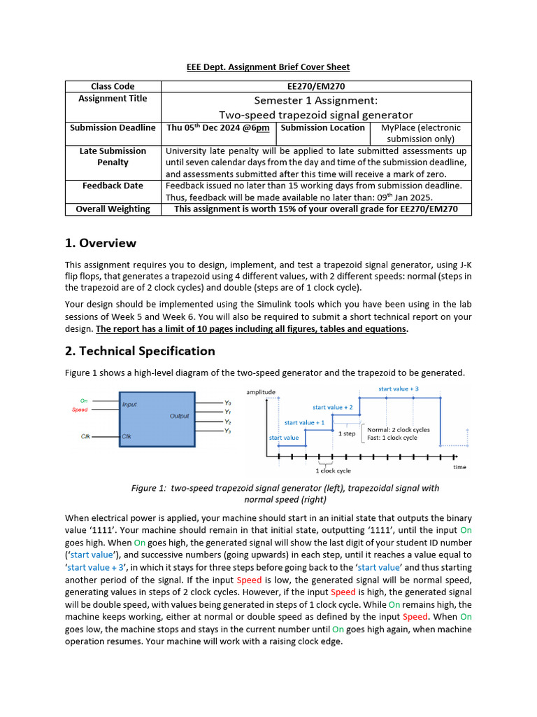 Two-Speed Trapezoid Signal Generator | PDF