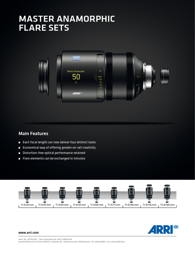 Master Anamorphic Flare Sets - Product Leaflet en | PDF
