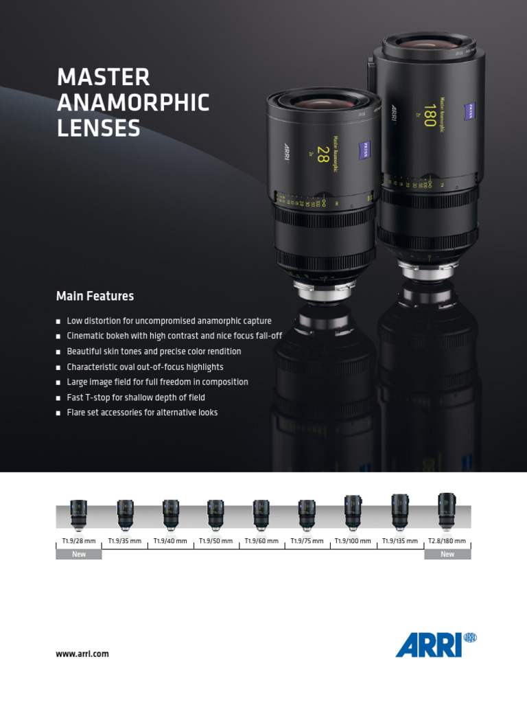 Master Anamorphic Product Flyer 28 180mm en | PDF | Camera Lens | Imaging