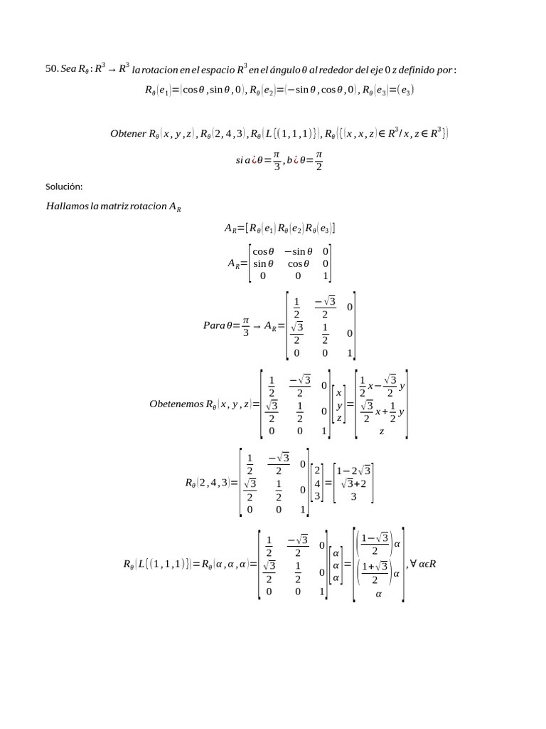 Ejercicios 50, 54, 58 | PDF | Álgebra | Álgebra lineal