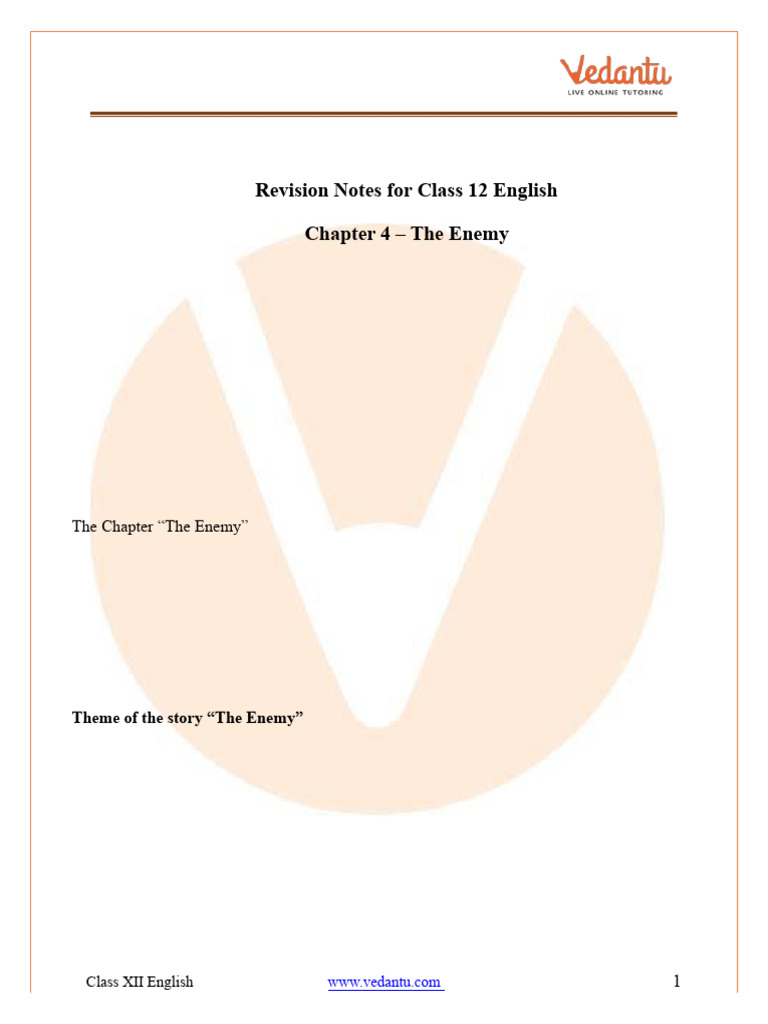 Summary of "The Enemy" - Chapter 4 | PDF