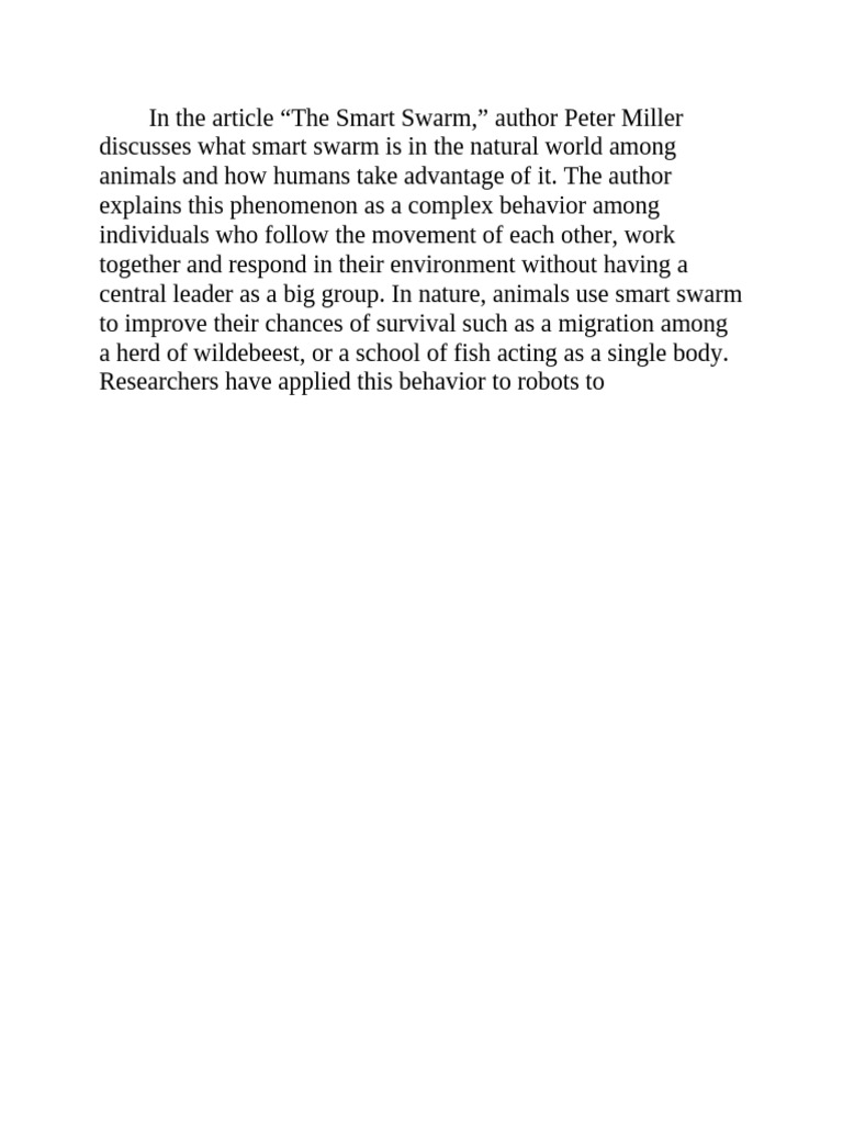 Sumary Smartswarm Group | PDF