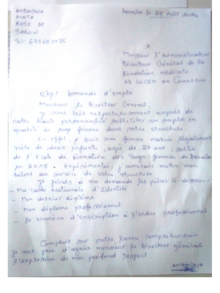 Demande Manuscrite | PDF