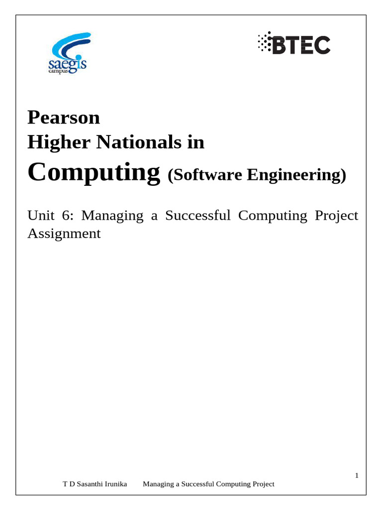 Managing A Successful Computing Project Assignment Answers Pdf Methodology Survey Methodology