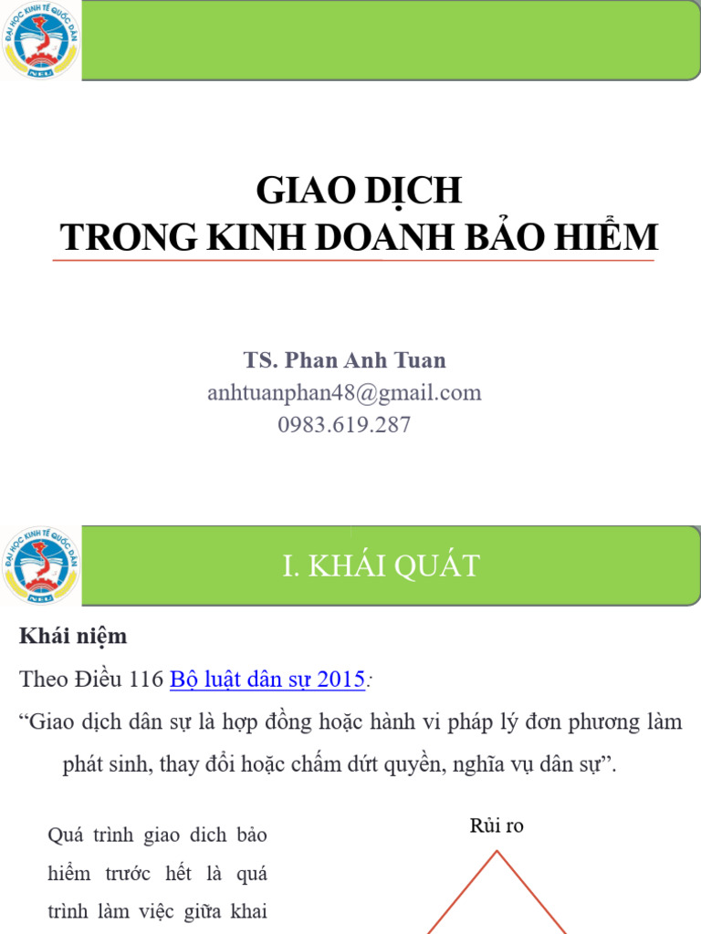 NLBH 5. GIAO DỊCH TRONG KD BẢO HIỂM | PDF