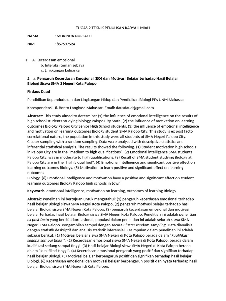 Tugas 2 Teknik Penulisan Karya Ilmiah | PDF