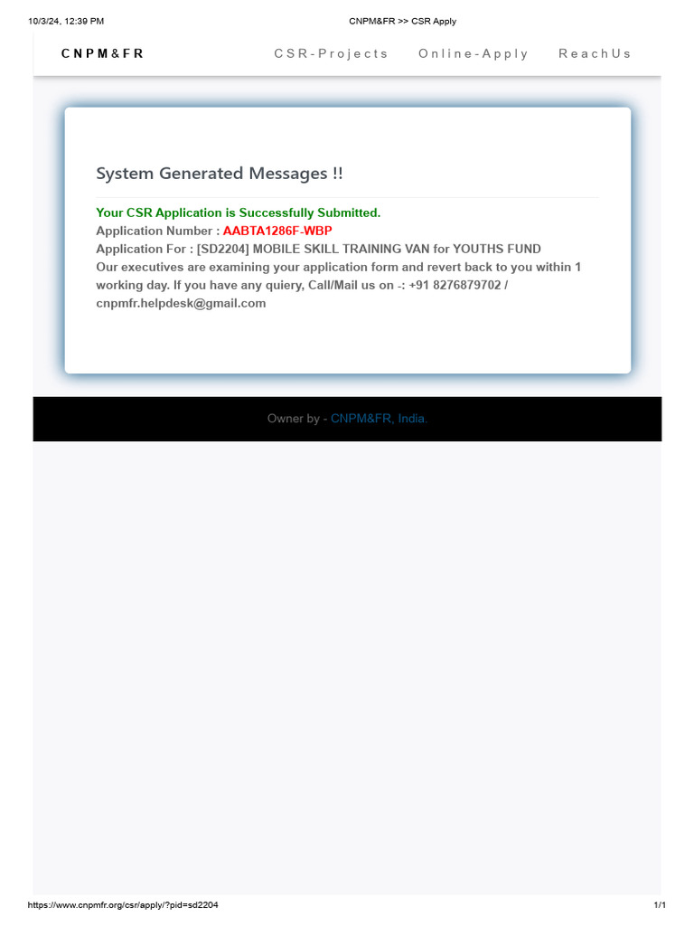 CNPM & FR - CSR Apply | PDF