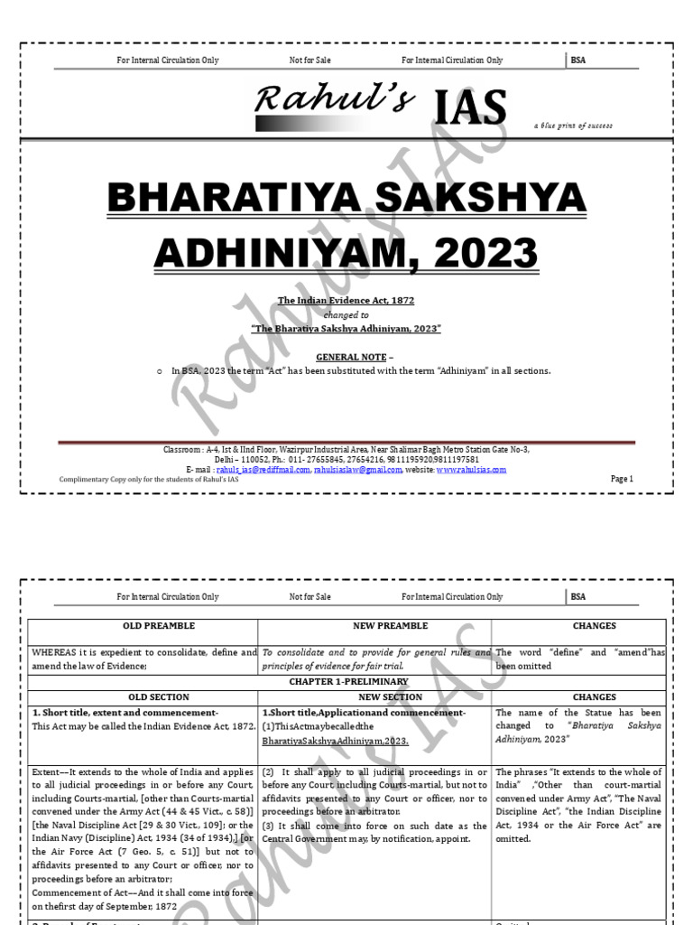 Overview of BSA 2023 Changes | PDF | Confession (Law) | Public Law