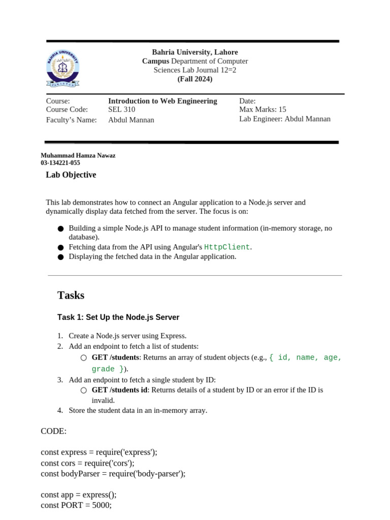 Web Lab 12 | PDF | Computing | Software Engineering