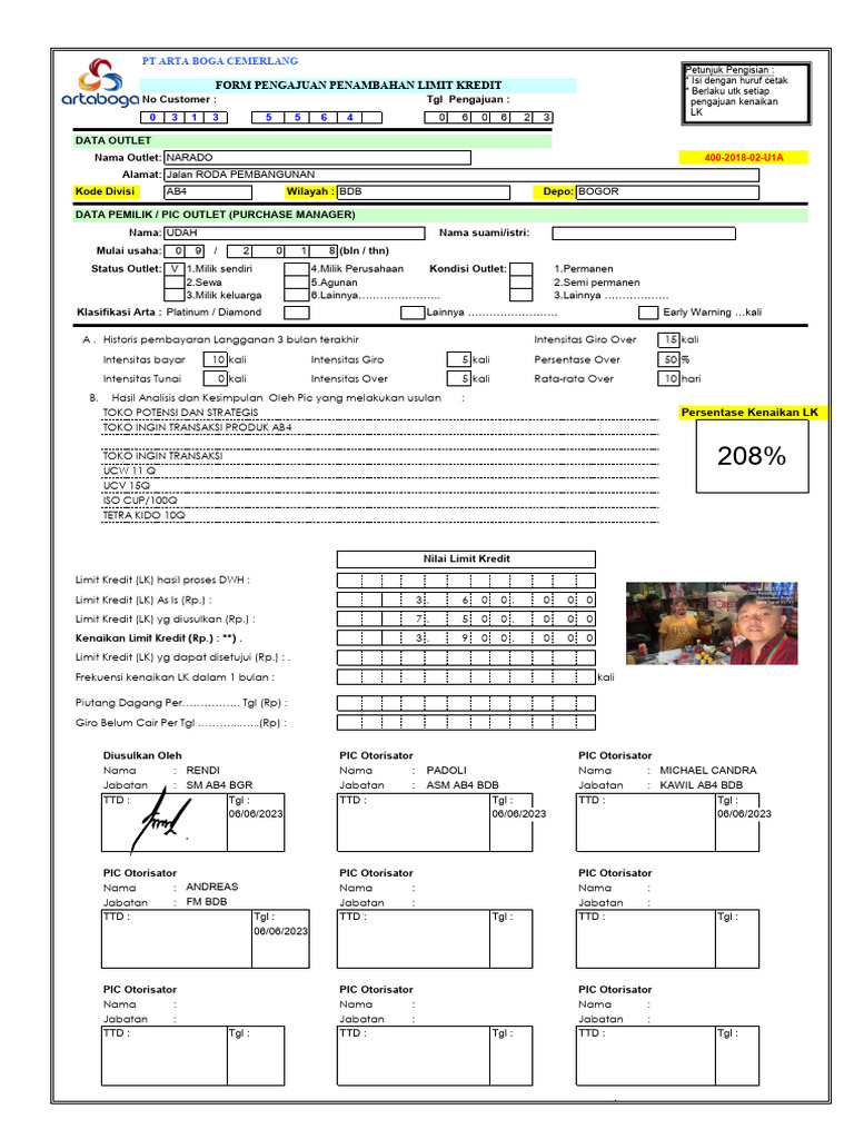 FORM NAIK LK TOKO NARADO (4) | PDF