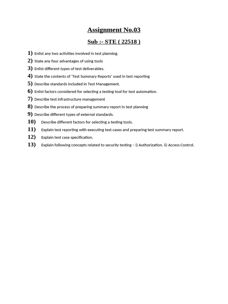 STE Assignment Unit 3 | PDF
