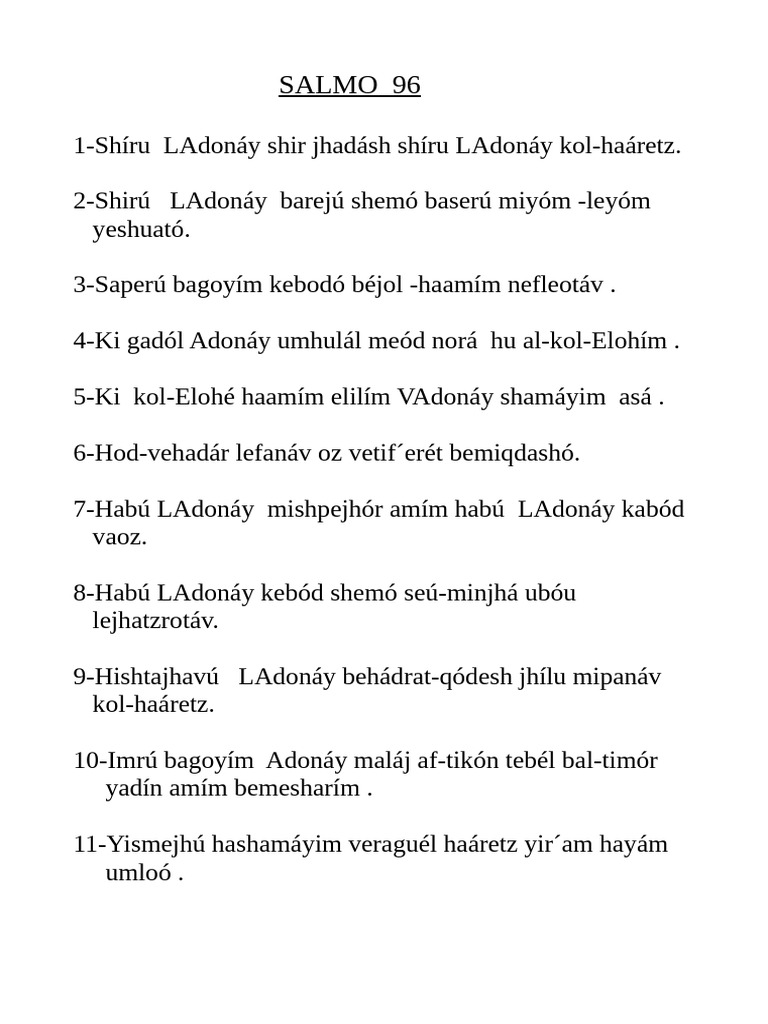 Salmo 96, Armonia Hogar | PDF