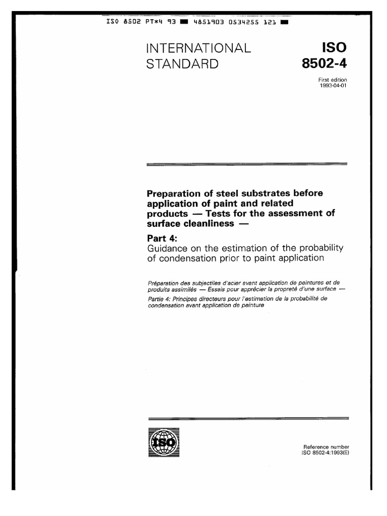 ISO 8502-04. Preparation of Steel Substrates. Guidance on th | PDF