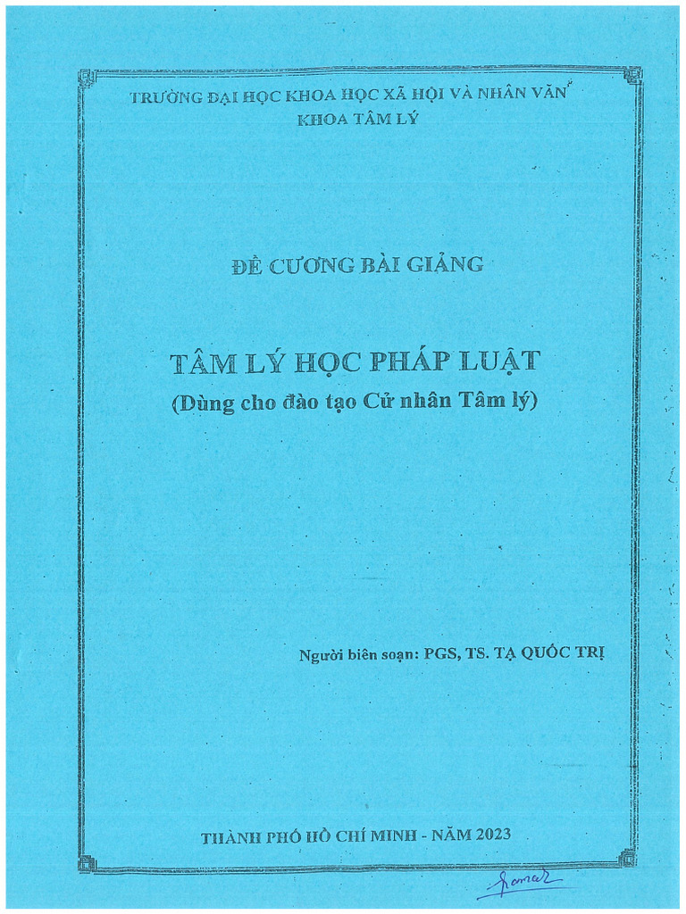 TLH Phap Luat - PGS TS Ta Quoc Tri | PDF