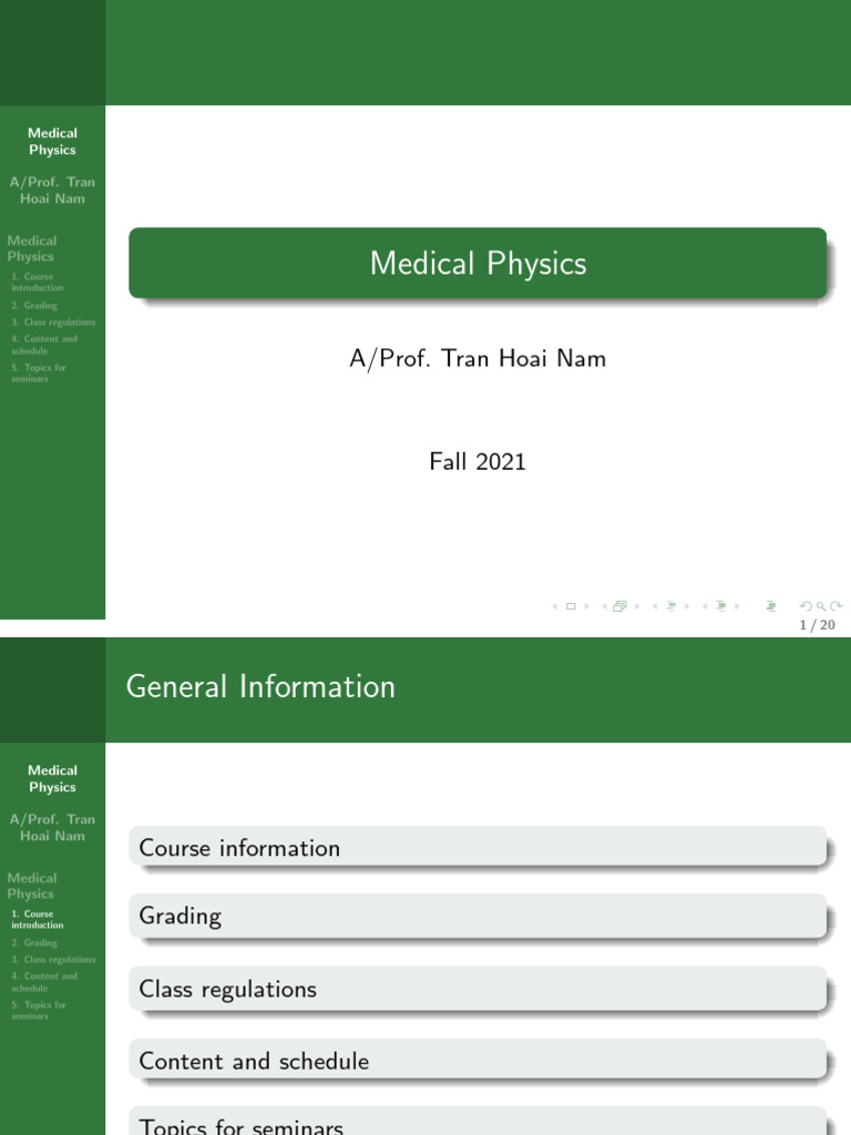 Medical Physics Course Overview 2021 | PDF | Physics | Applied And Interdisciplinary Physics
