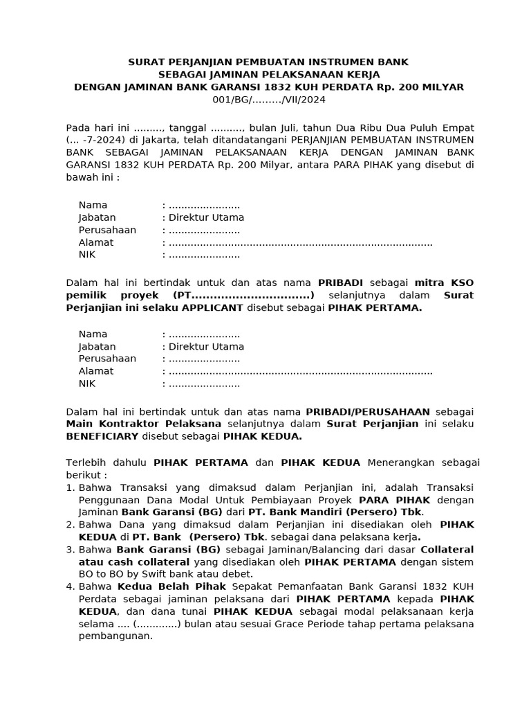 MoU BG PLTMH Rev 1 | PDF