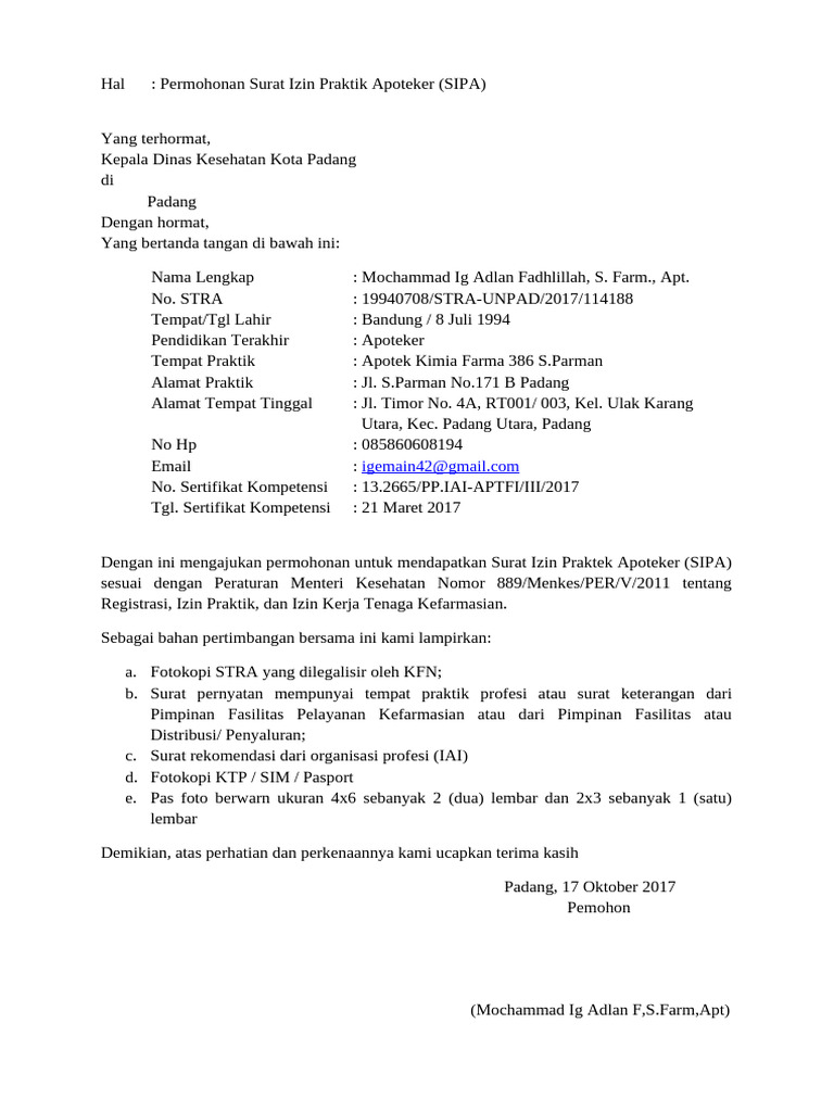 Permohonan SIPA Ig | PDF