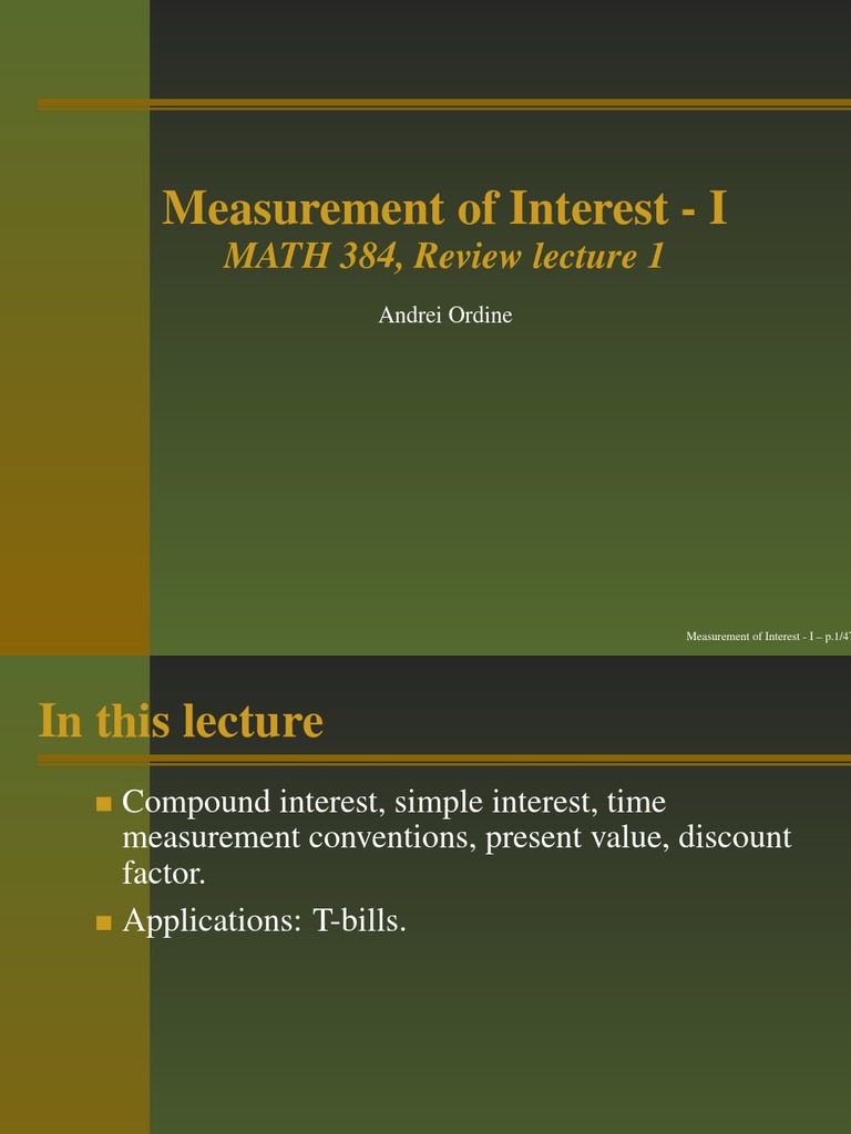 Measurement of Interest - Slides | PDF | Present Value | Interest