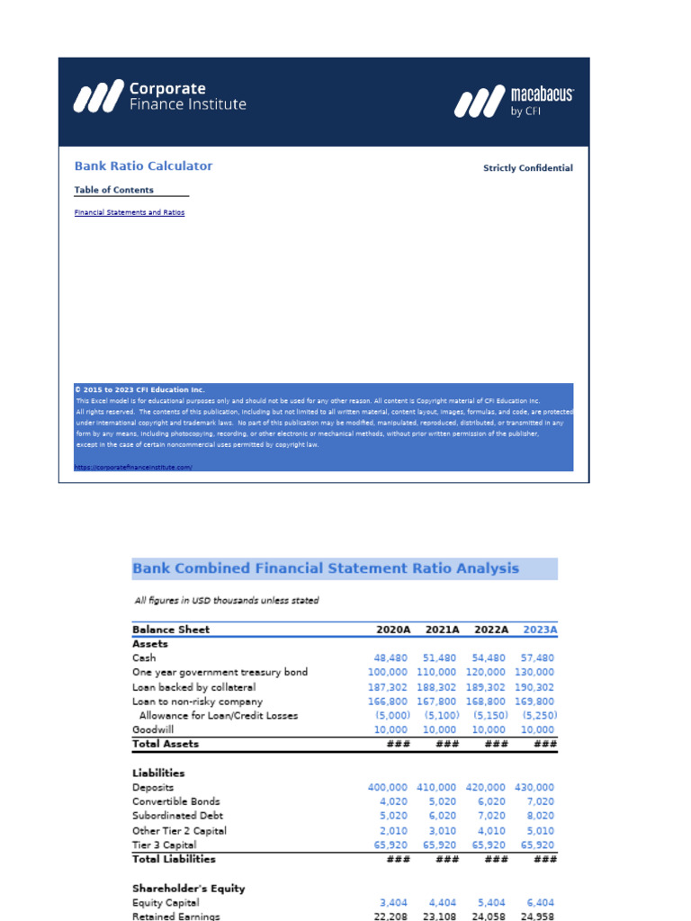 Bank Ratio Calculator New | PDF | Equity (Finance) | Preferred Stock
