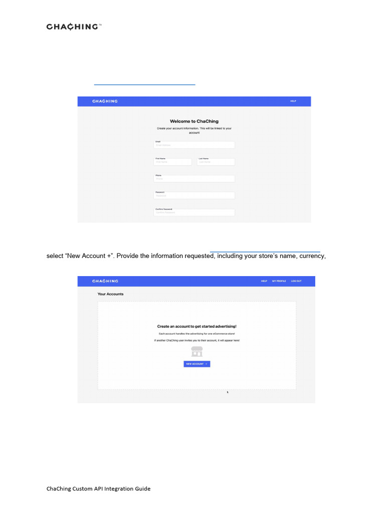 ChaChing Custom API Integration Guide | PDF | Login | World Wide Web