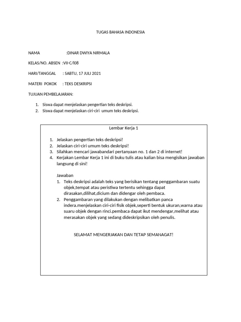 Dinar Dwiya-Tugas Bin | PDF