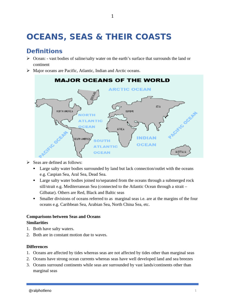 OCEANS, SEAS & COASTS | PDF | Coral Reef | Coast