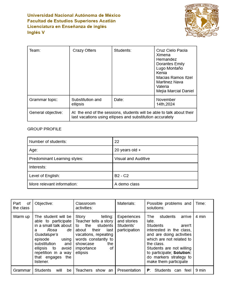 Copia de Lesson Plan Template | PDF | Grammar | Cognitive Science