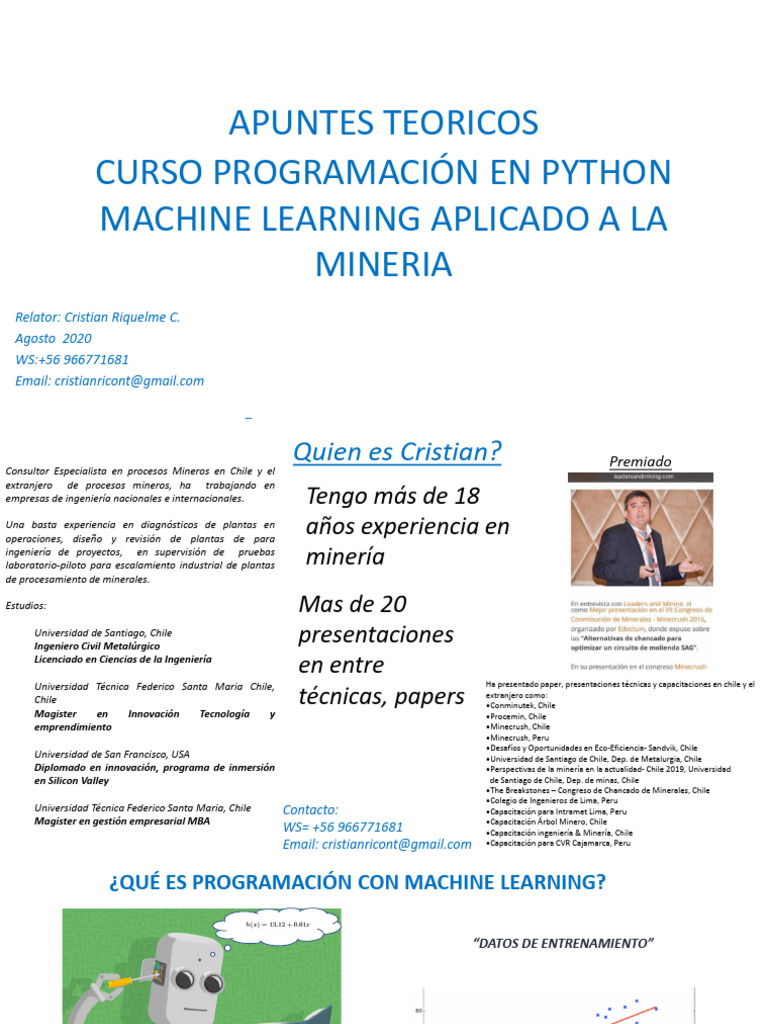APUNTE 1_TEORIA Curso Programación en Python Machine Learning Aplicado a Minería | PDF | Red ...