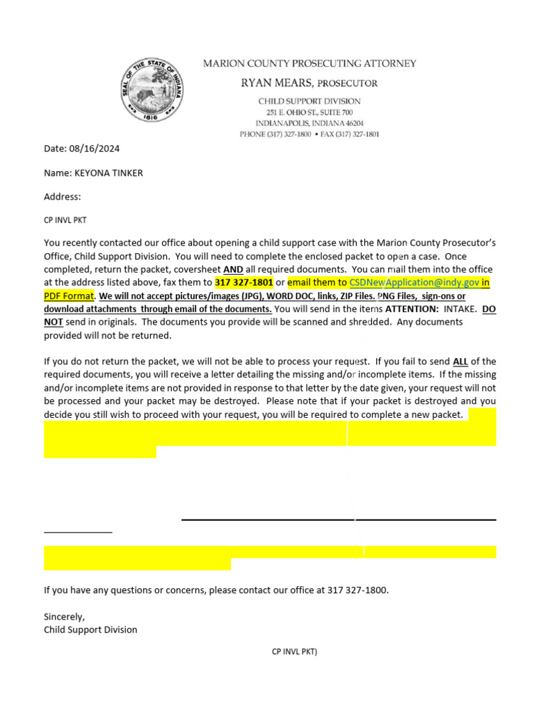 Packet A INVL PACKET | PDF | Child Support | Child Custody