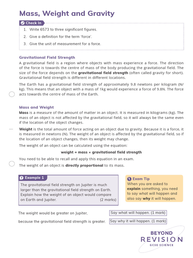 Mass Weight and Gravity Foundation | PDF | Weight | Mass
