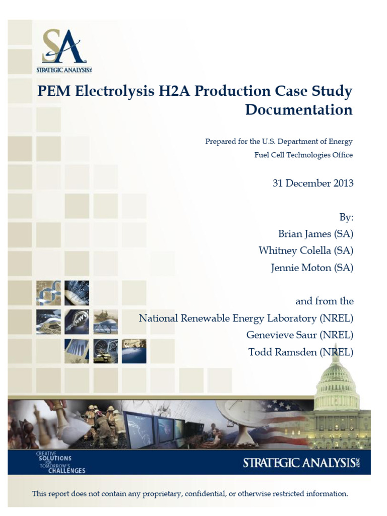 H2a Pem Electrolysis Case Study Documentation | PDF | Sustainable Energy | Electrochemistry