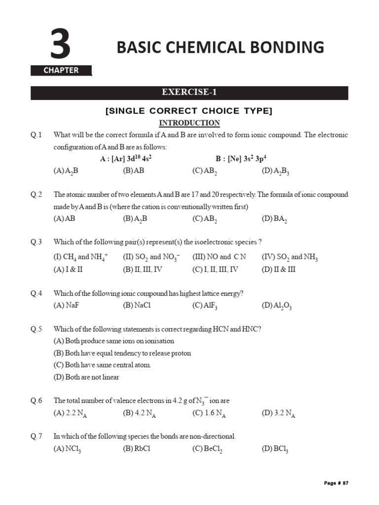 3. Chemical Bonding ( Basic) | PDF | Ionic Bonding | Chemical Compounds
