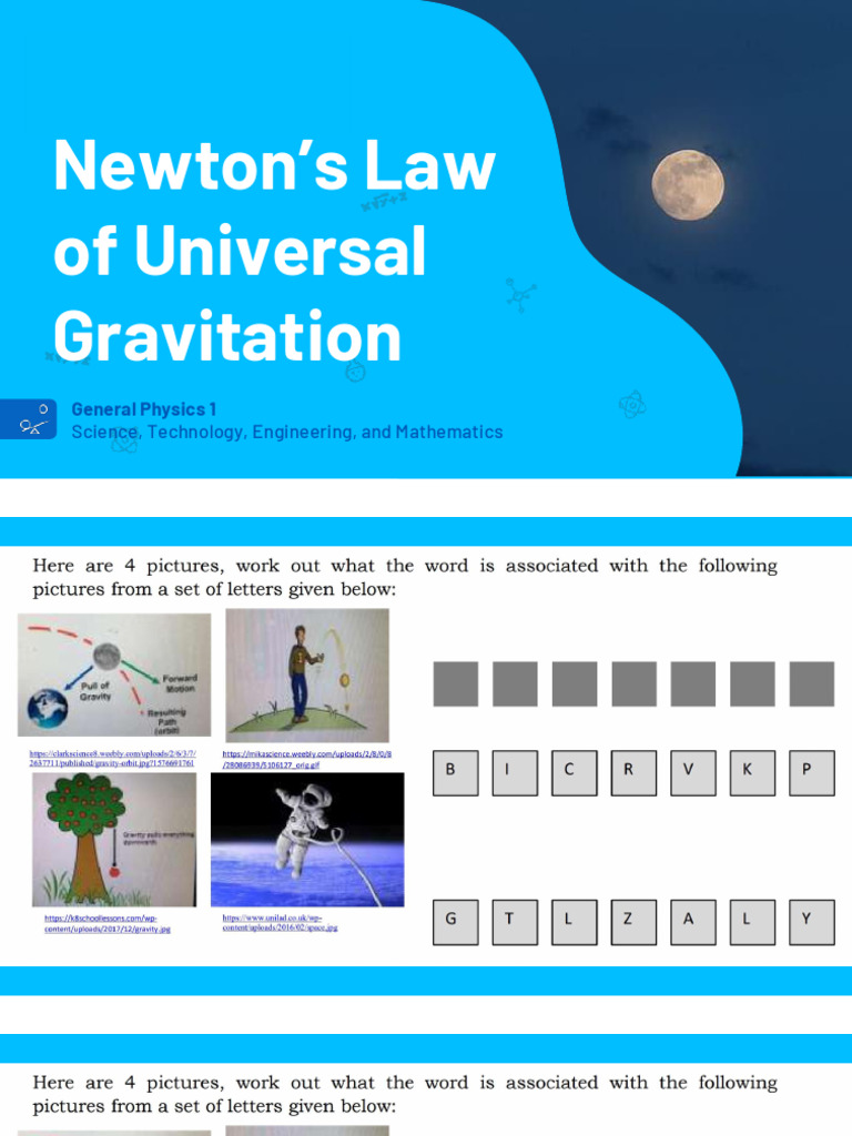 NEWTONS-LAW-OF-UNIVERSAL-GRAV | PDF | Weight | Force