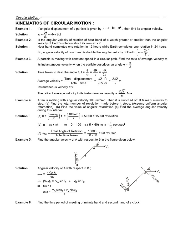 Circular Motion WORKSHEET | PDF | Acceleration | Rotation Around A ...