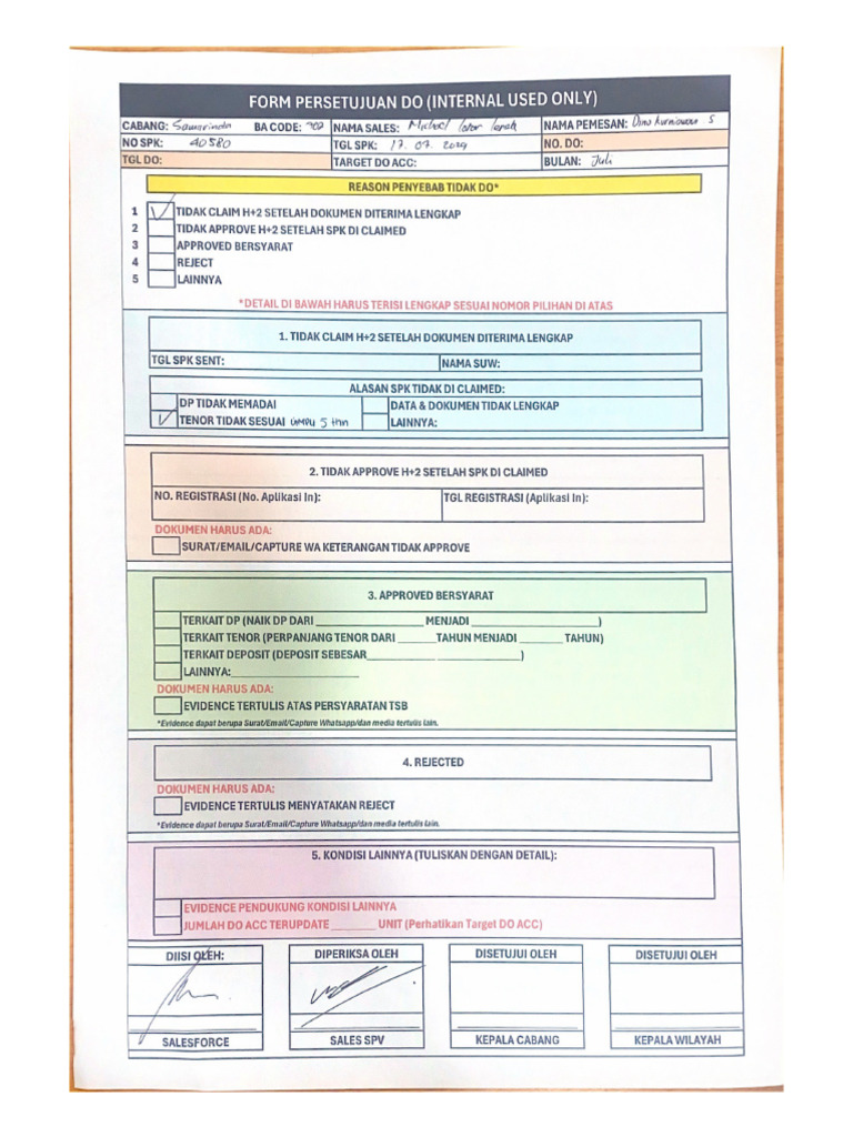Form Persetujuan Dino Kurniawan | PDF