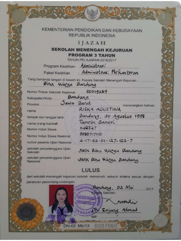 Scan Ijazah | PDF
