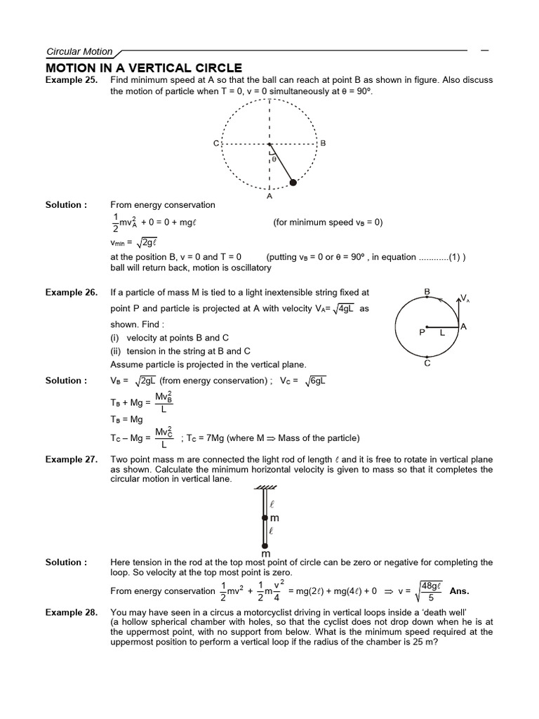 Circular Motion - WORKSHEET | PDF | Tension (Physics) | Force