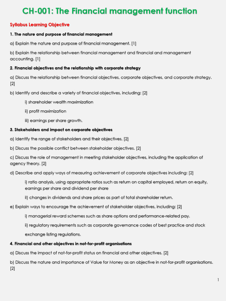 Financial Management Functions Explained | PDF | Share Repurchase ...
