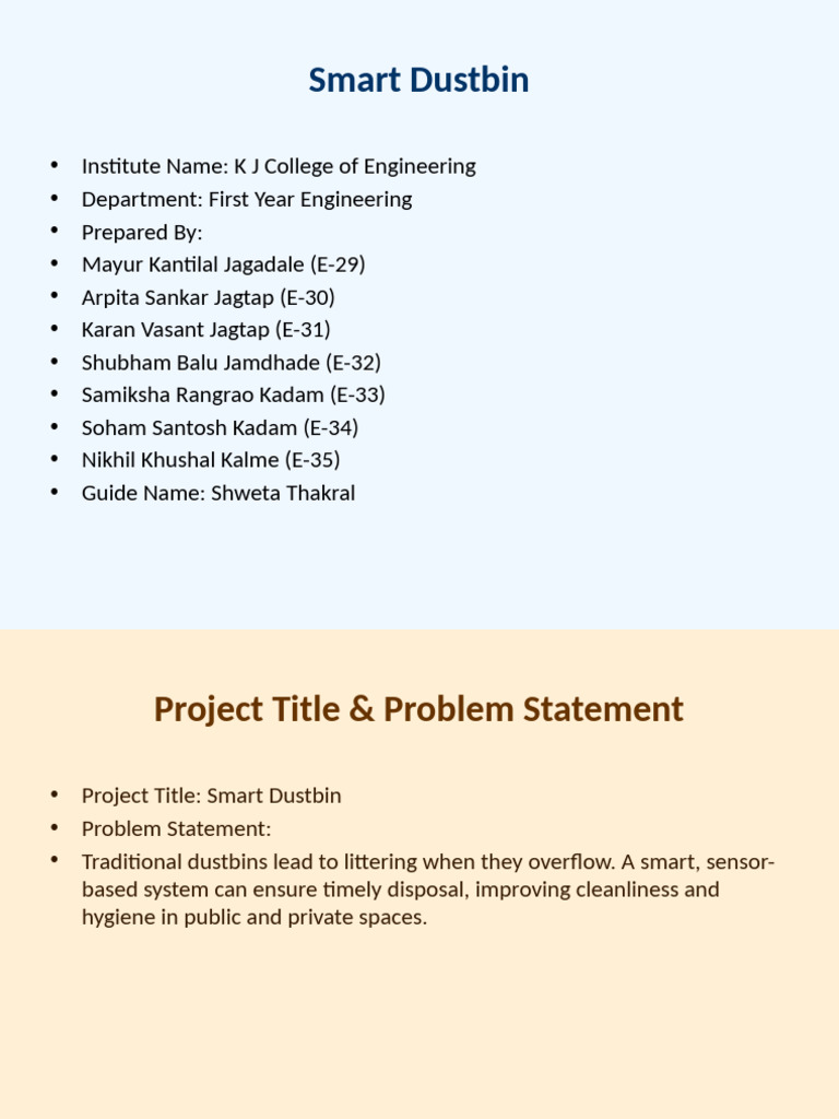 Smart Dustbin Project With Image | PDF | Waste Management | Automation