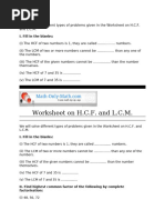 Math Practice: LCM & HCF Questions | PDF
