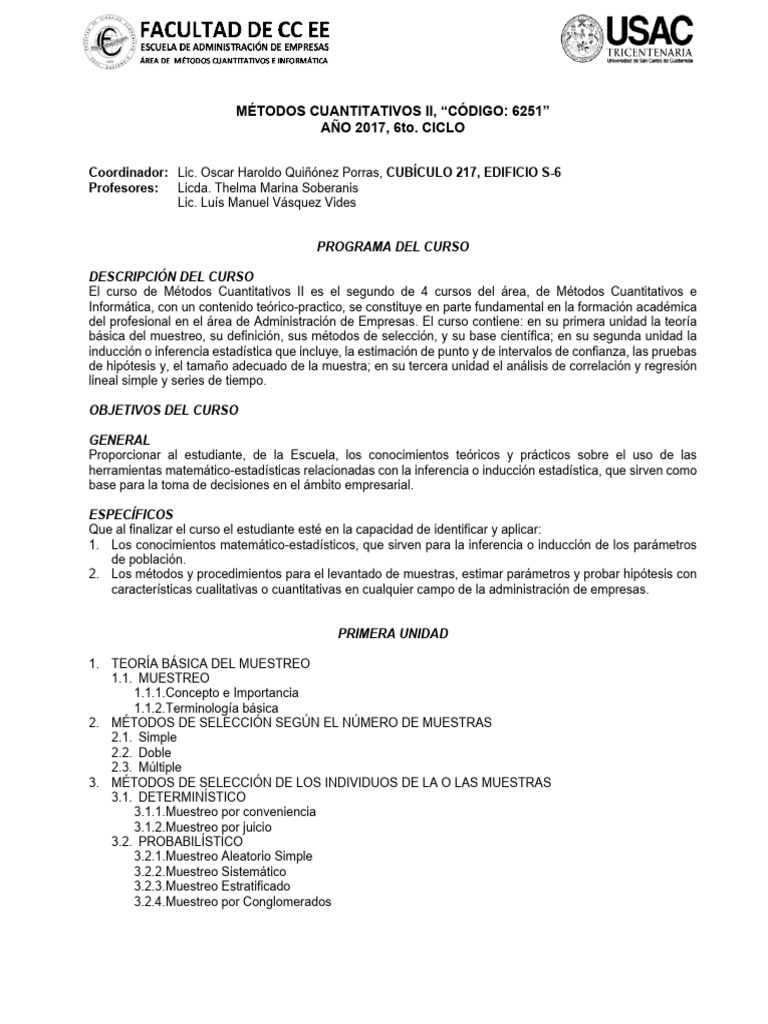 6to MCII | PDF | Muestreo (Estadísticas) | Estadísticas