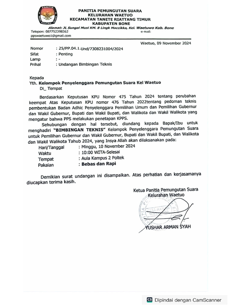 Undangan Bimtek Kpps | PDF