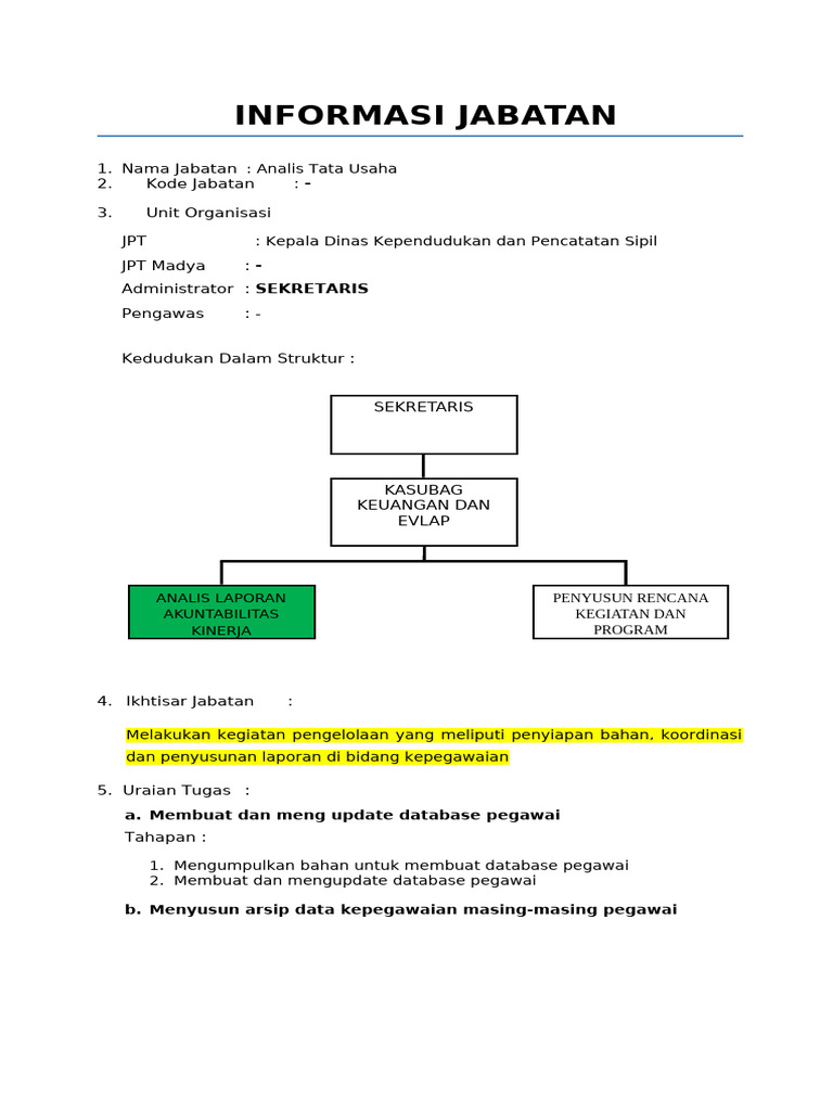 Analis Tata Usaha | PDF