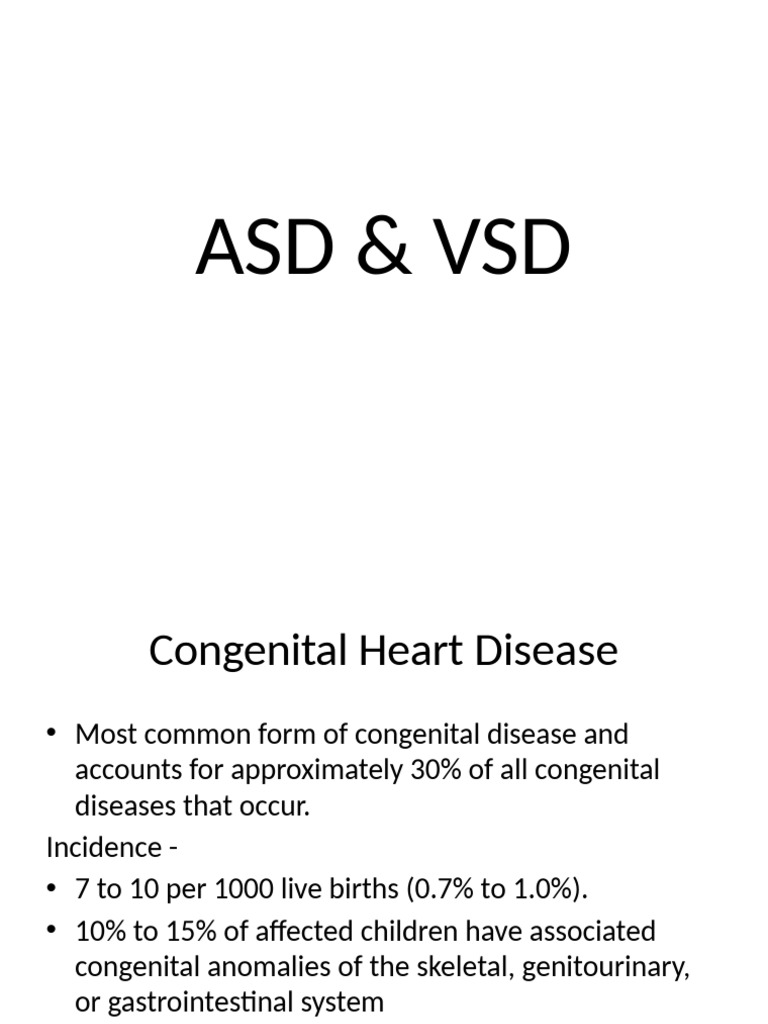 ASD & VSD ... | PDF | Congenital Heart Defect | Heart