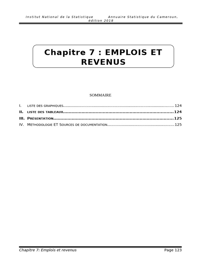 CHAPITRE 7_EMPLOI ET REVENUS | PDF | Travail | Business