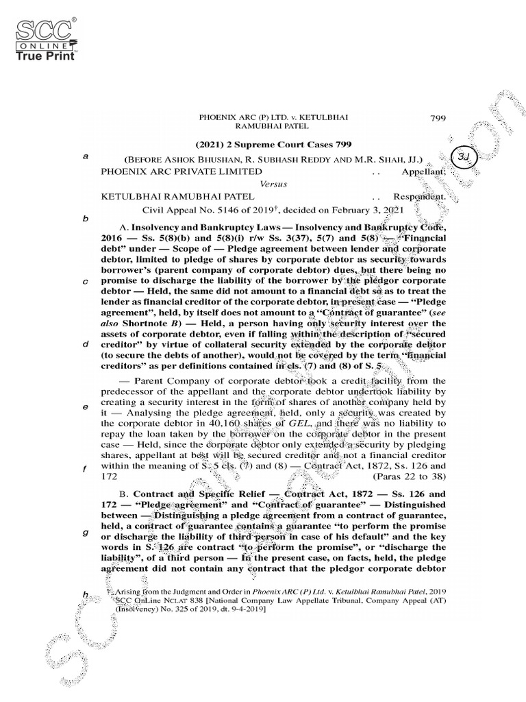 TP 2021 2 SCC 799 815 Aaradhyasingh Nusrlranchiacin 20241007 152839 1 ...