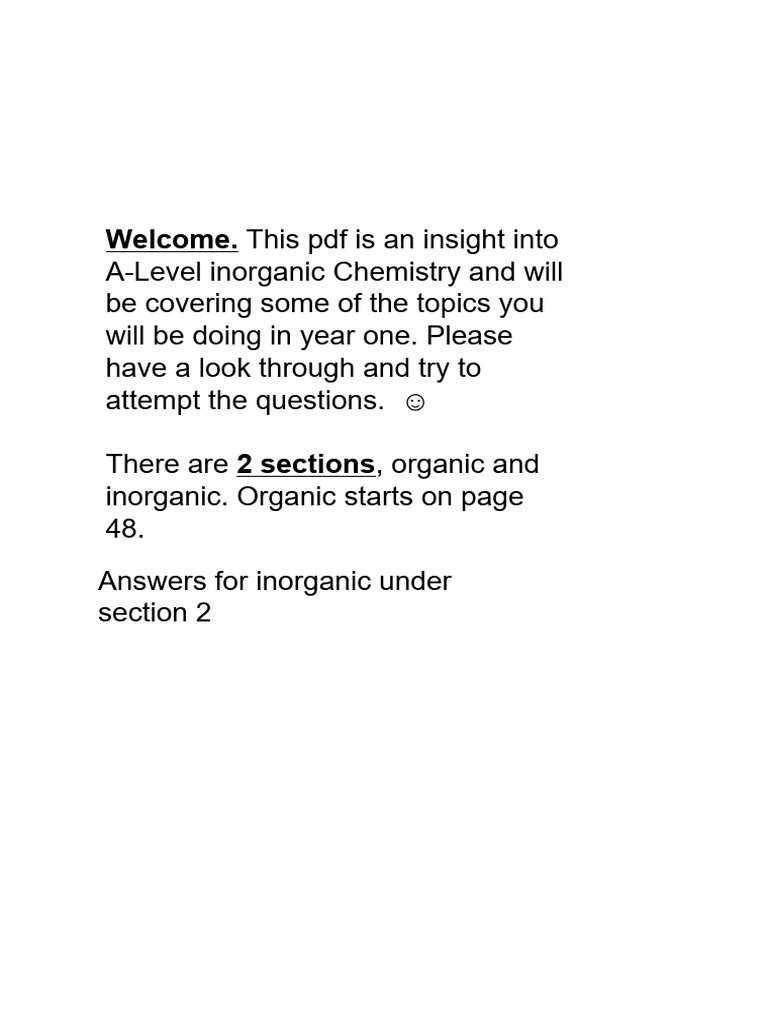 A-Level Inorganic Chemistry Guide | PDF | Atoms | Oxide