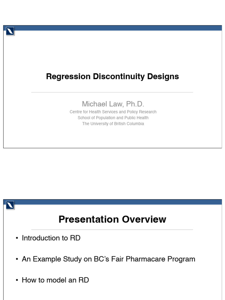 Michael Law - Regression - Discontinuity - Designs - 2022 | PDF | Regression Analysis ...