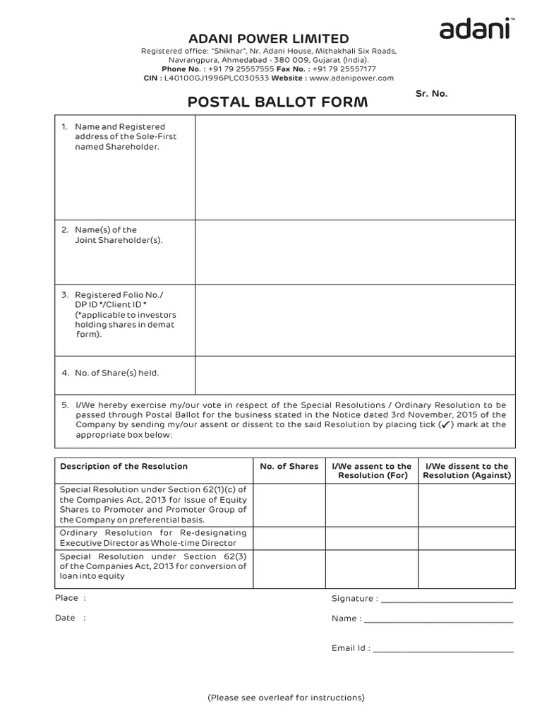 47 Inv Bot DLPostal Ballot Form | PDF | Absentee Ballot | Electronic Voting